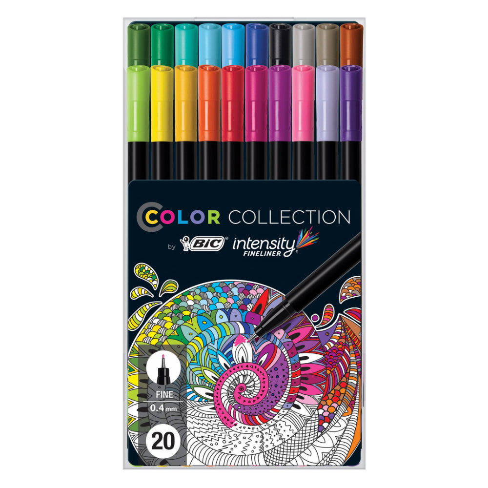 BIC Intensity Fineliner Color Collection Pens, 20 Pack – Brush Paper ...